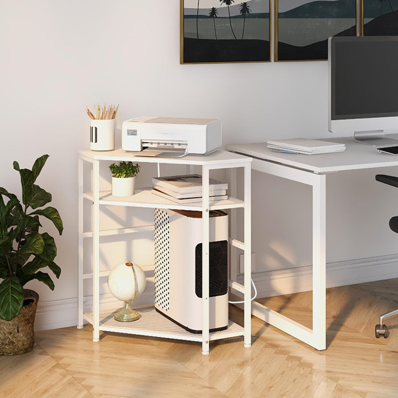 Corner Printer Stand with Power GARDENIX Decor